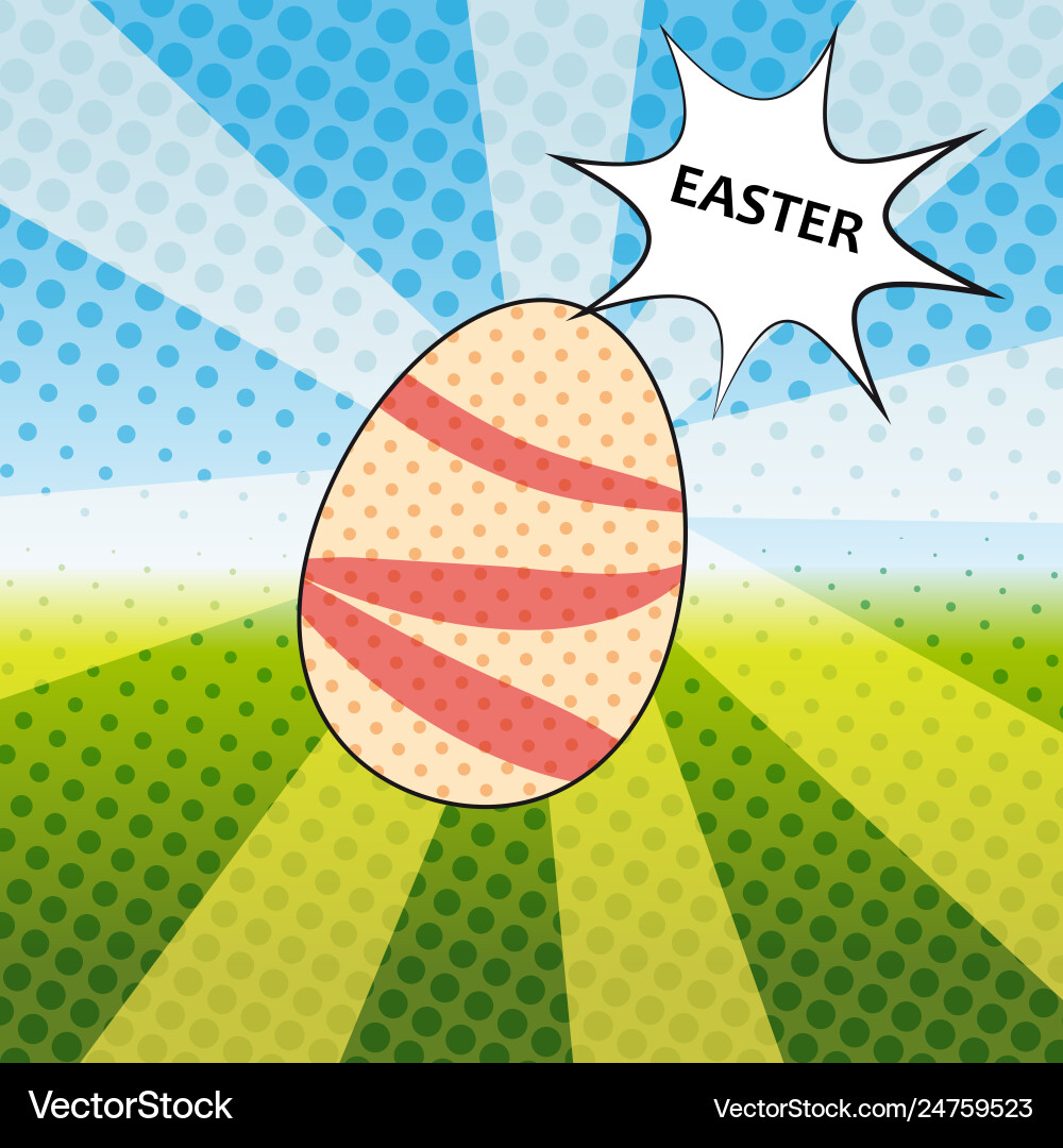 Happy Easter Pop-Art Lizenzfreies Vektorbild