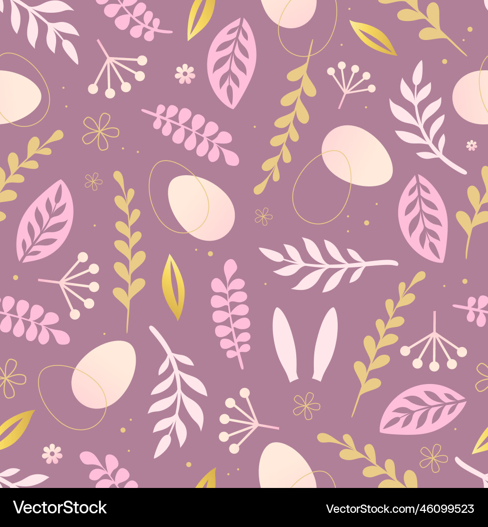 Happy easter seamless pattern with eggs Royalty Free Vector