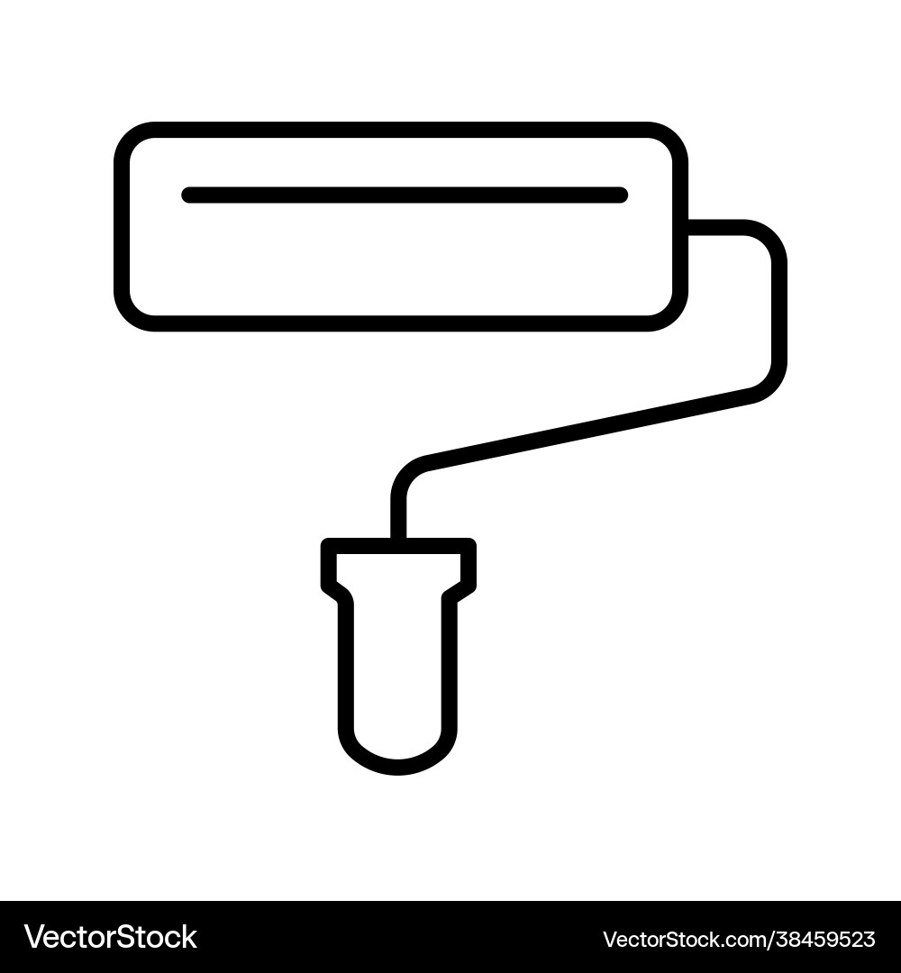 Linear simple paint roller icon Royalty Free Vector Image