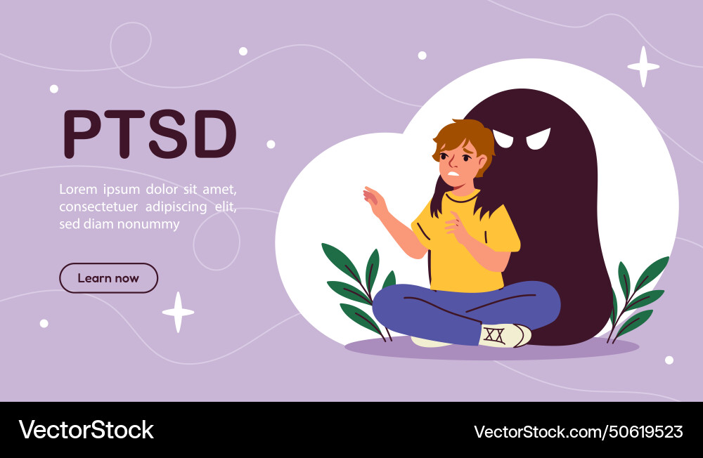 Psychological trauma poster Royalty Free Vector Image