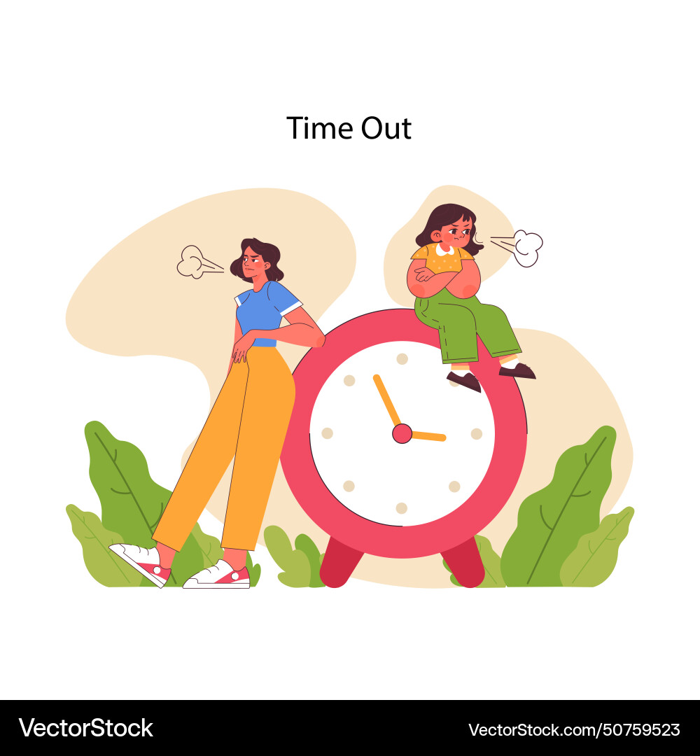 Time out concept flat Royalty Free Vector Image