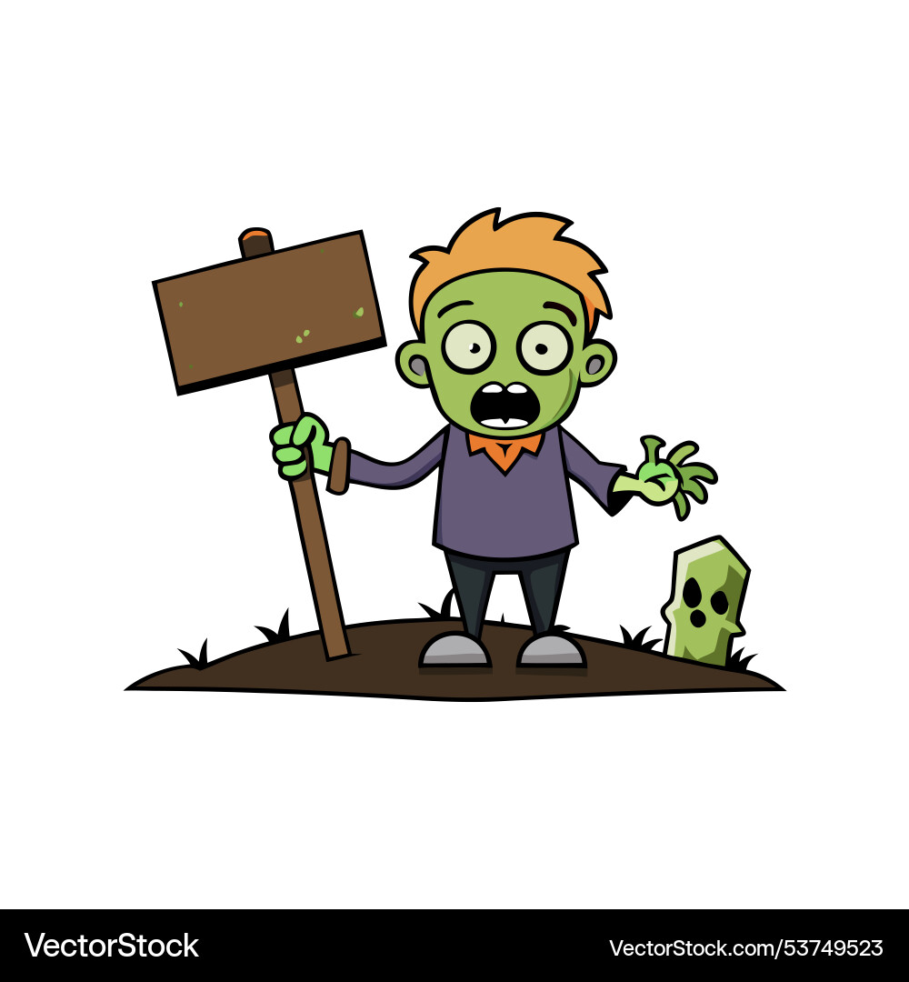 Zombies running in apocalyptic city scene Vector Image