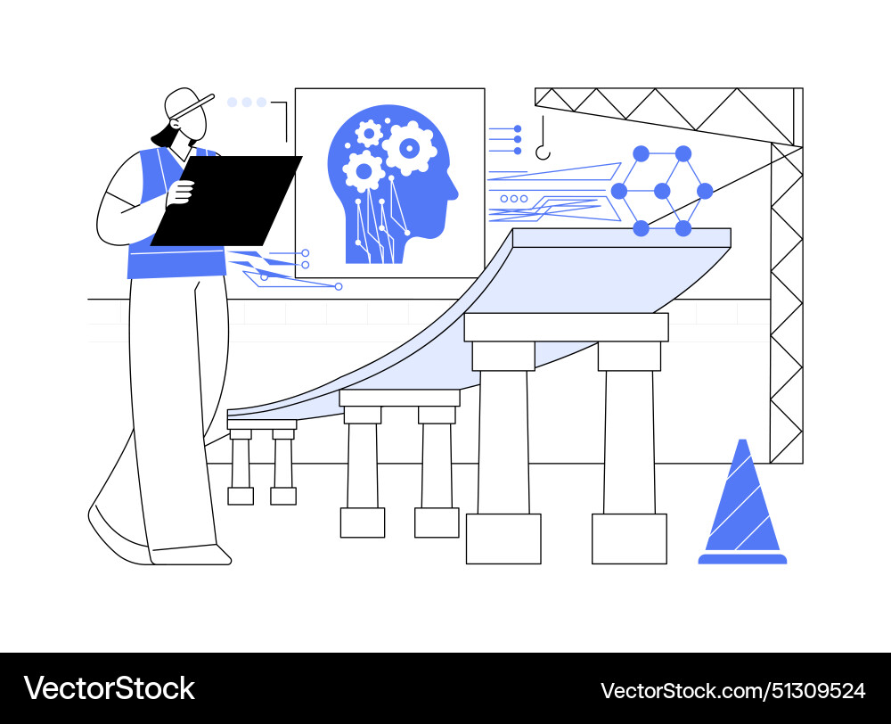 Ai-enhanced structural integrity abstract concept Vector Image