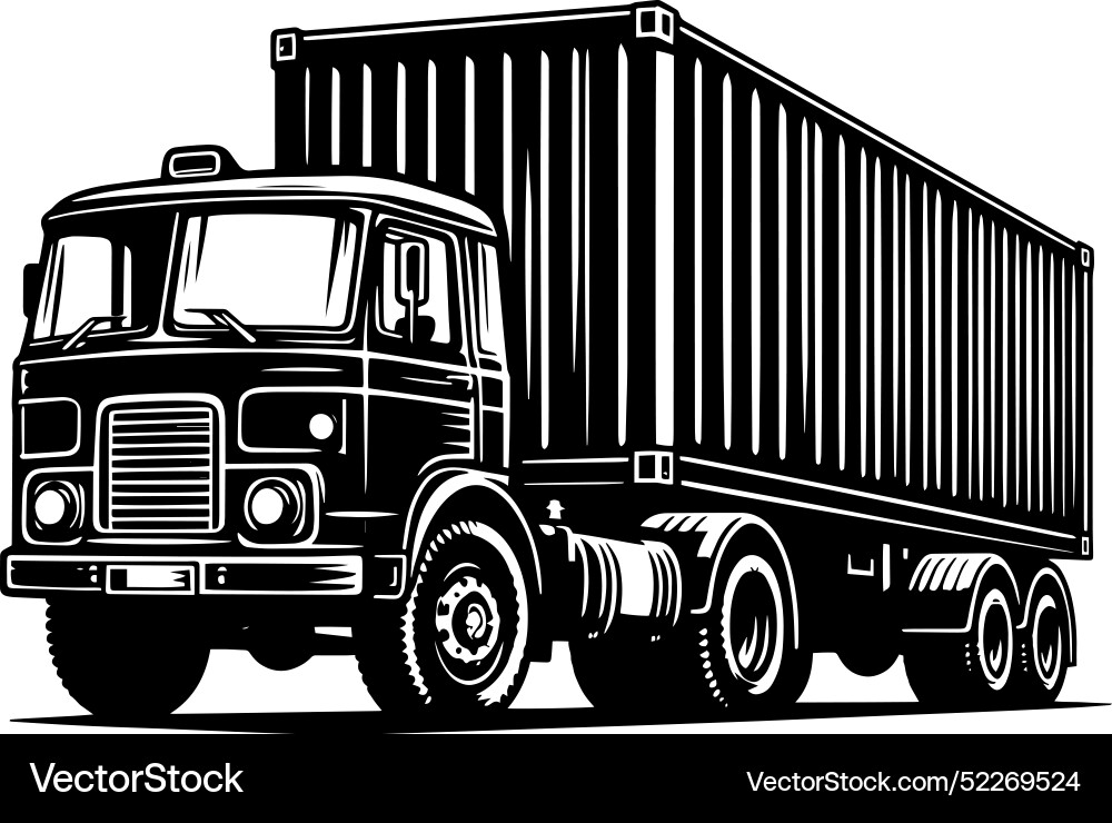Argo container truck silhouette flat isolated Vector Image