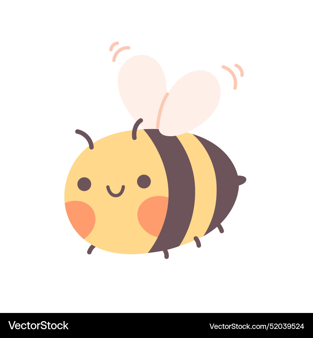 Cute bee spring character time Royalty Free Vector Image