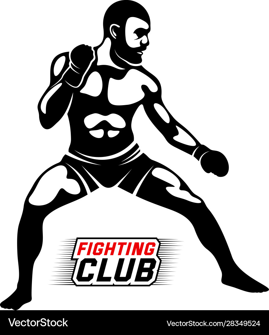 Fight player logo design boxing template Vector Image