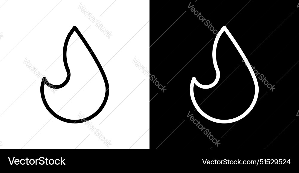 Flame icon set heat sign fire burn symbol Vector Image