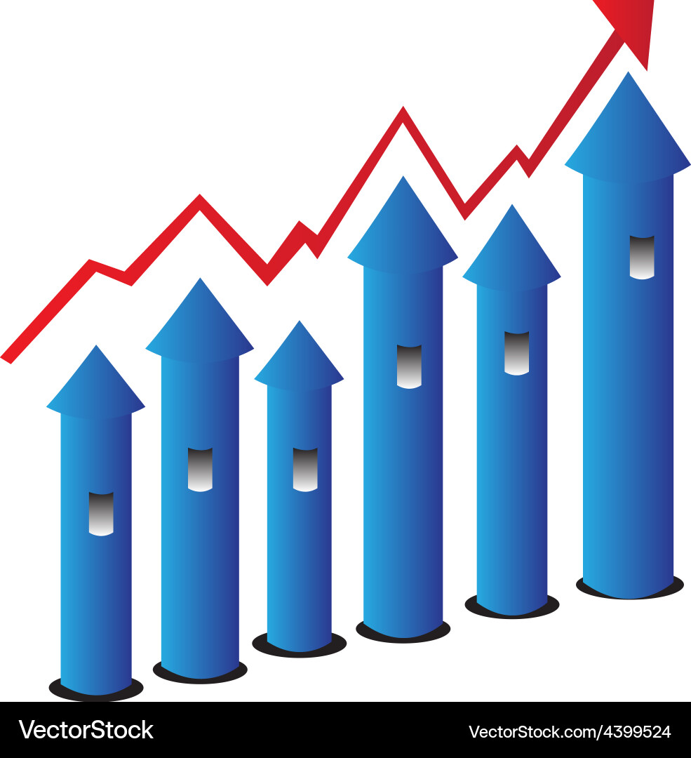 Grow chart Royalty Free Vector Image - VectorStock