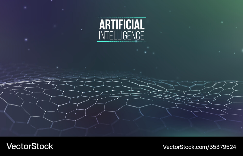 Hexagonal AI Technology Background Royalty Free Vector Image