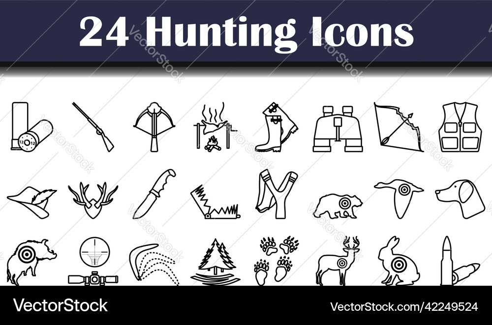 Hunting icon set Royalty Free Vector Image - VectorStock