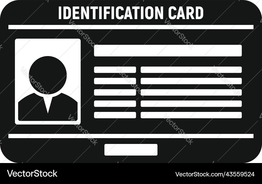 Id card identification icon simple photo Vector Image