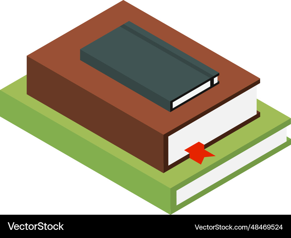 Isometric book stack education reading color icon Vector Image