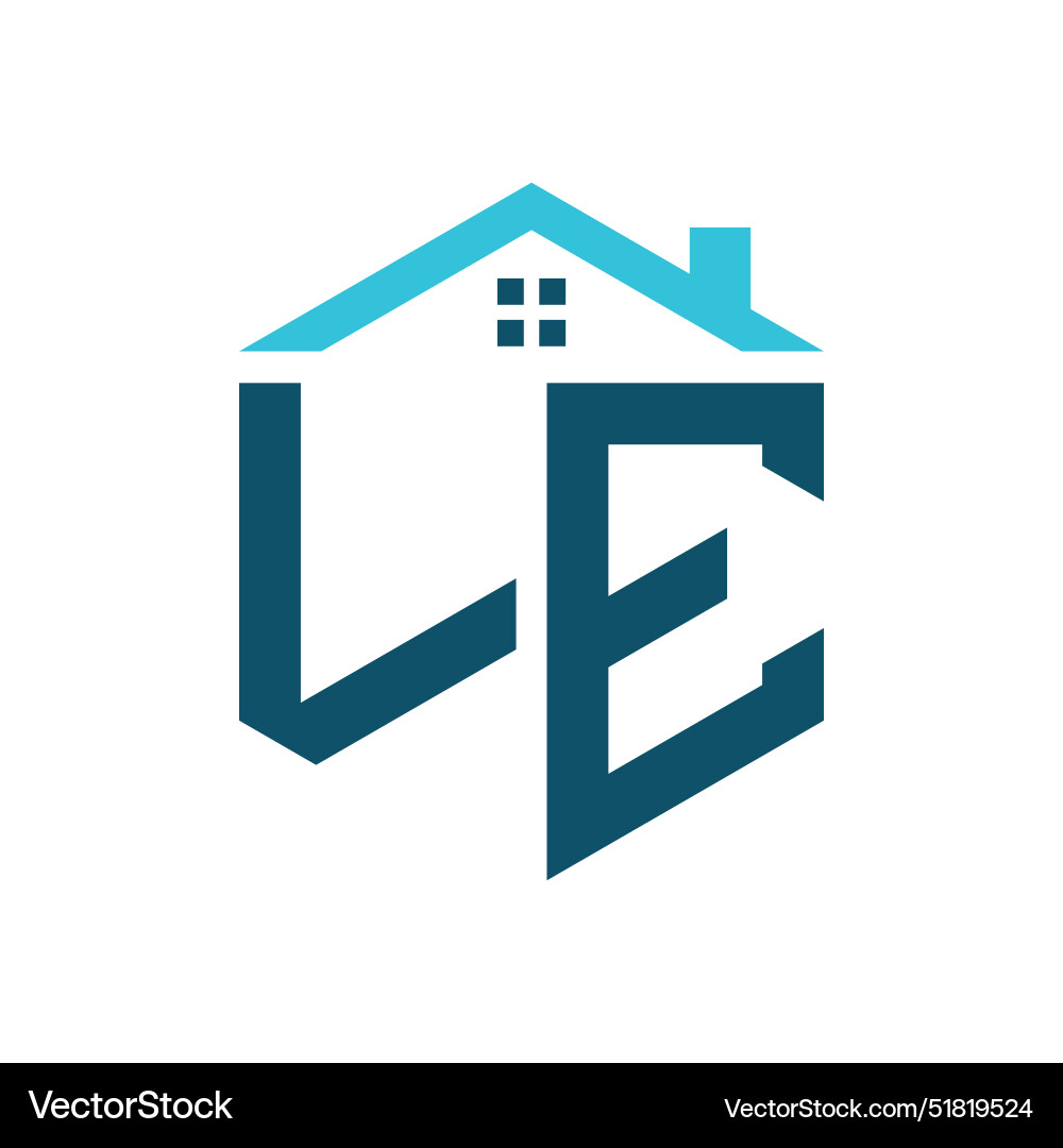 Le house logo design template letter Royalty Free Vector