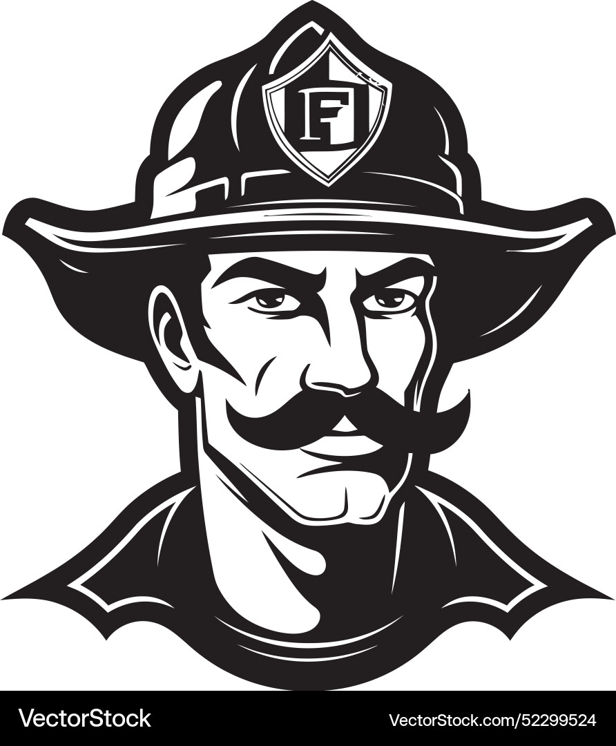 Monochrome fire department badge design Royalty Free Vector