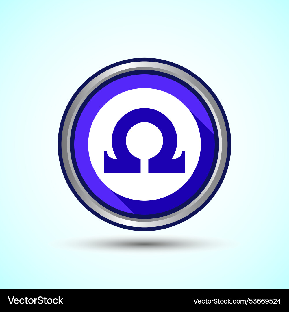 Omega icon design letter for apps Royalty Free Vector Image