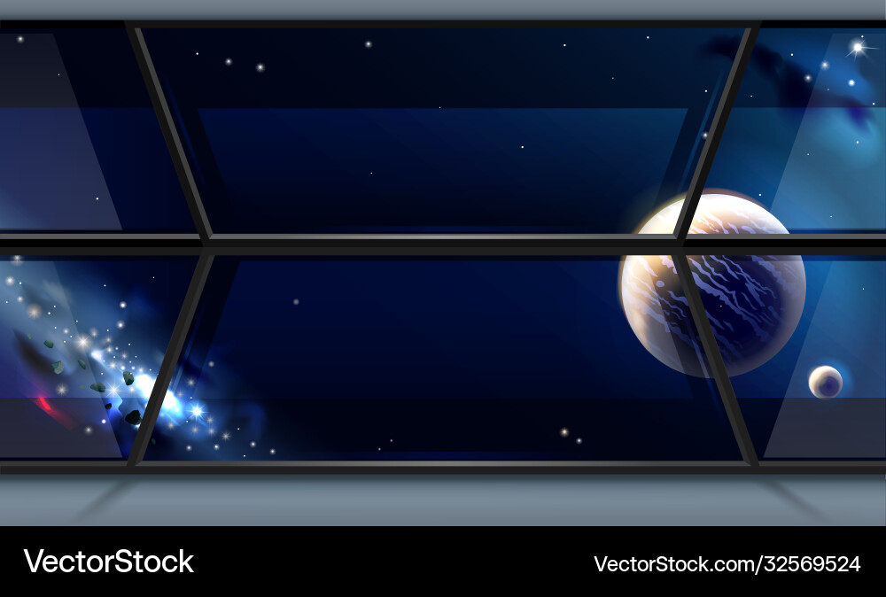 Panoramic modern window space hotel Royalty Free Vector