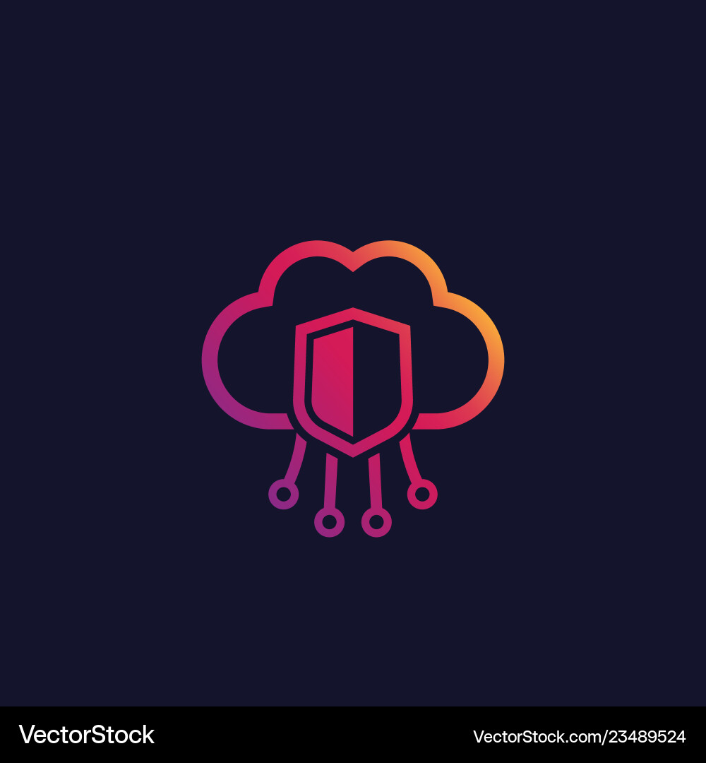 Secure Cloud Hosting Logo Royalty Free Vector Image