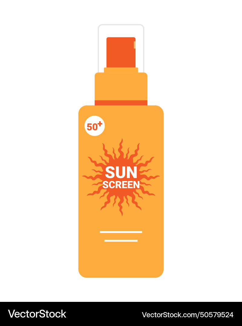 Sunscreen spray bottle product package Royalty Free Vector