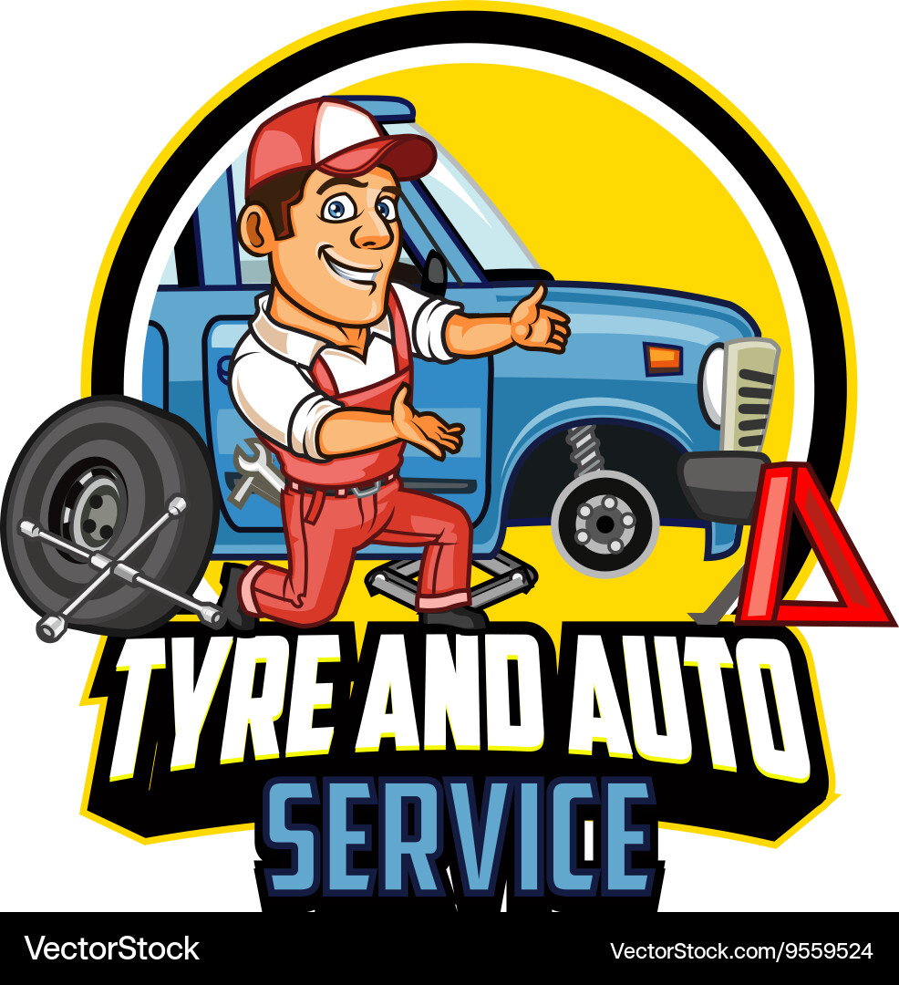Tyre and auto service logo graphic Royalty Free Vector Image