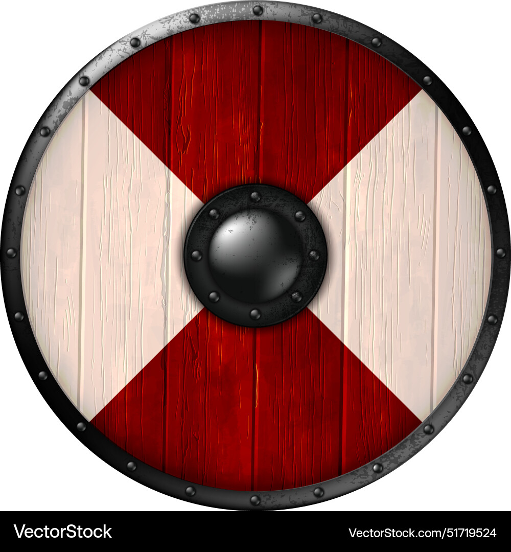 Viking shield design a wooden bound Royalty Free Vector