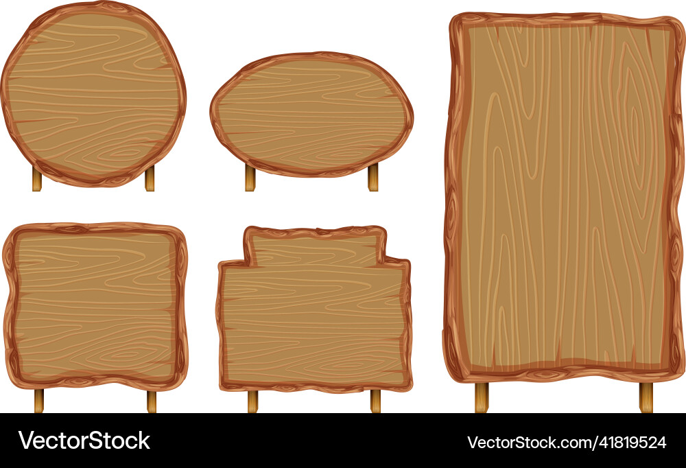 Wooden Sign Boards Collection Royalty Free Vector Image
