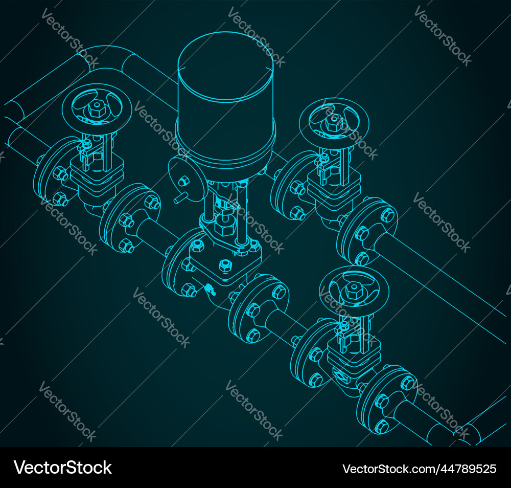 Control valves with bypass Royalty Free Vector Image
