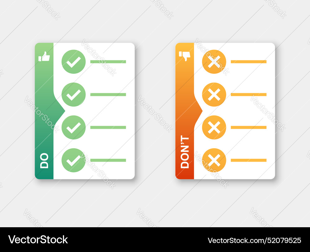 Do and dont icon in flat style dos donts Vector Image