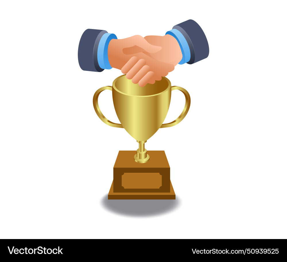 Greetings on the trophy flat isometric 3d Vector Image