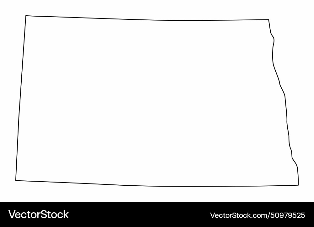 North dakota state outline map Royalty Free Vector Image