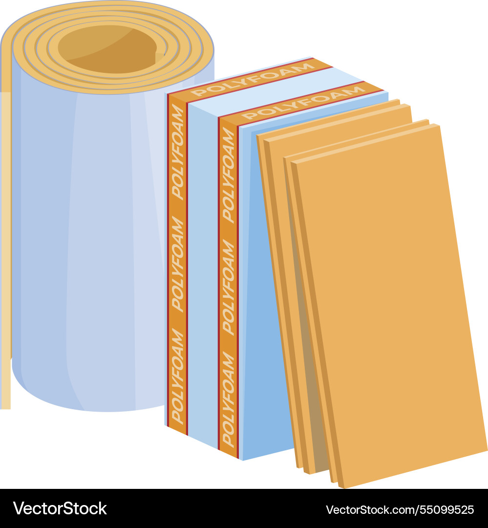Of insulation materials including Royalty Free Vector Image