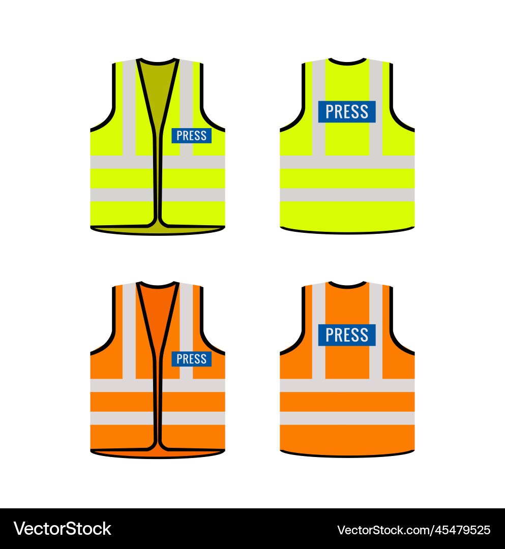 Press yellow media jacket vest journalist Vector Image