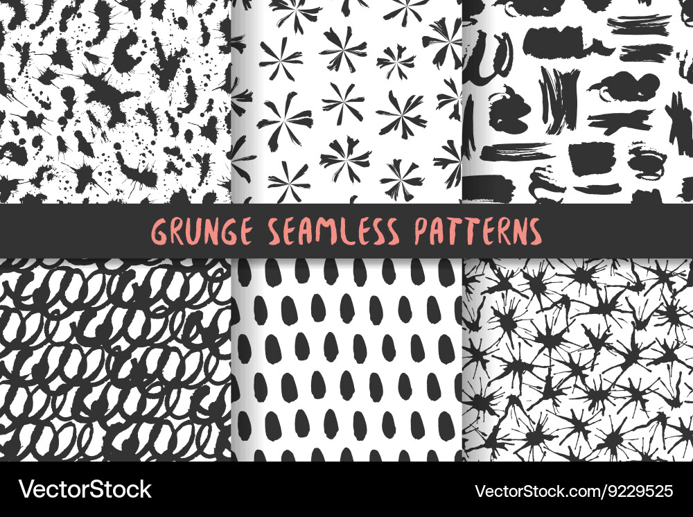 Set of six stylish patterns Royalty Free Vector Image
