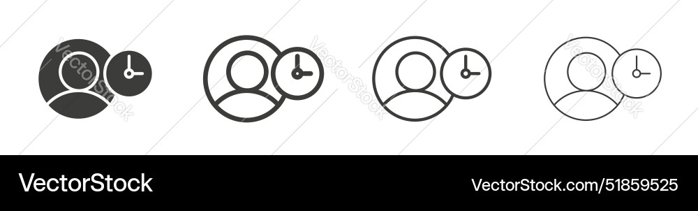 User time icon set person patience man work Vector Image