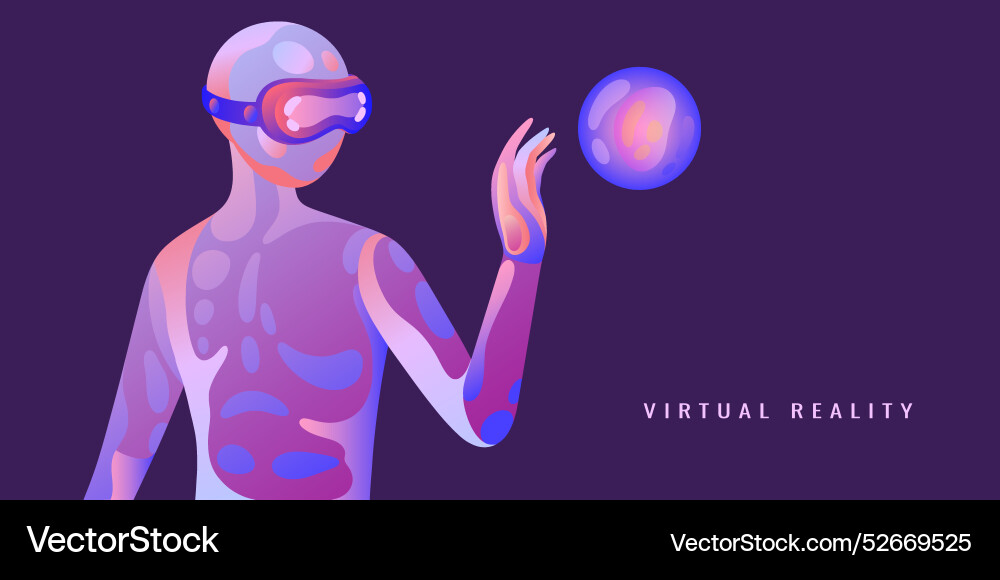 Vr technology virtual reality headset abstract Vector Image