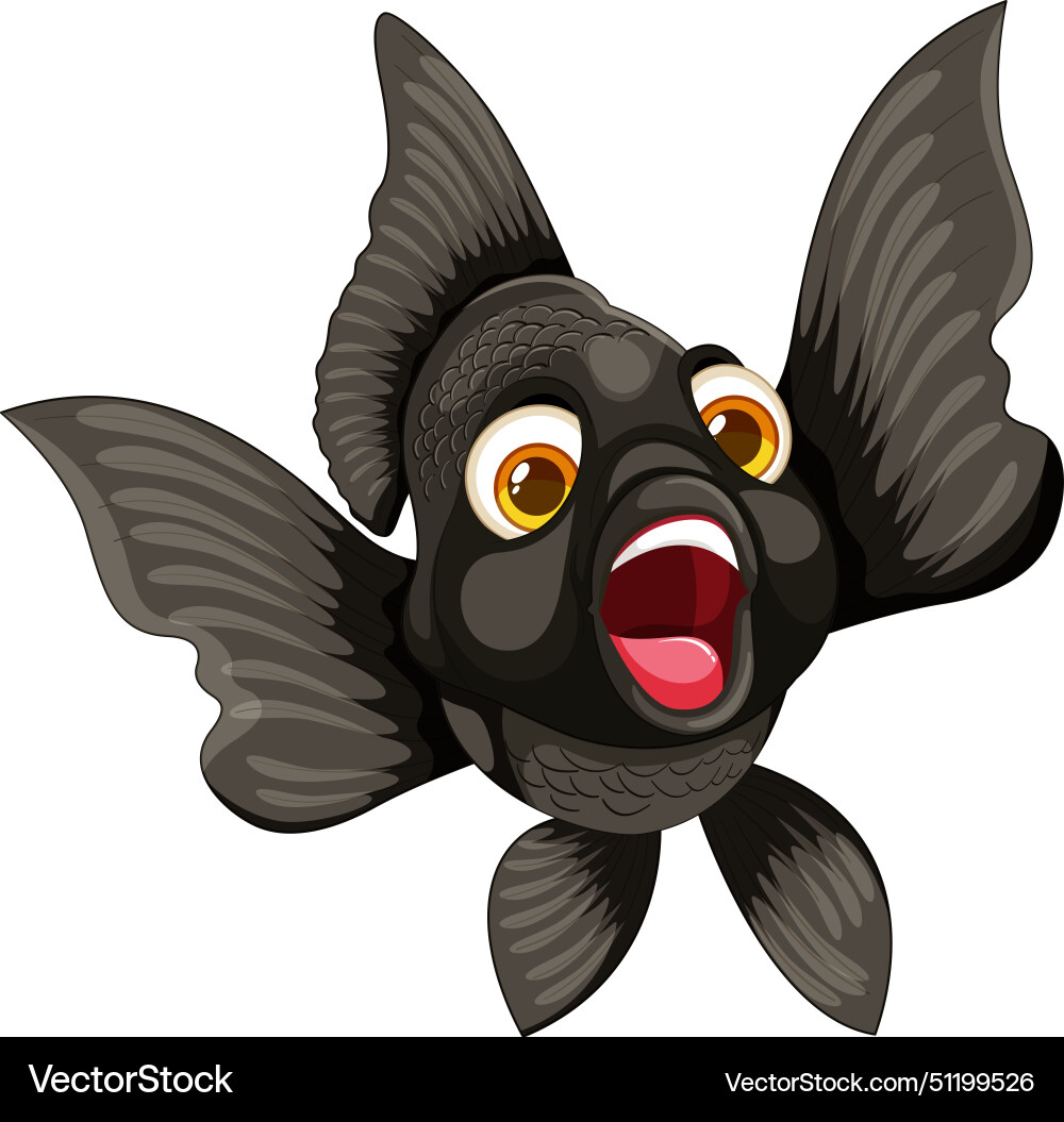 A joyful black goldfish Royalty Free Vector Image