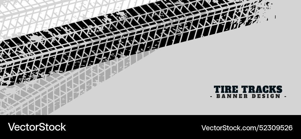 Abstract tire trail pattern grey banner for off Vector Image