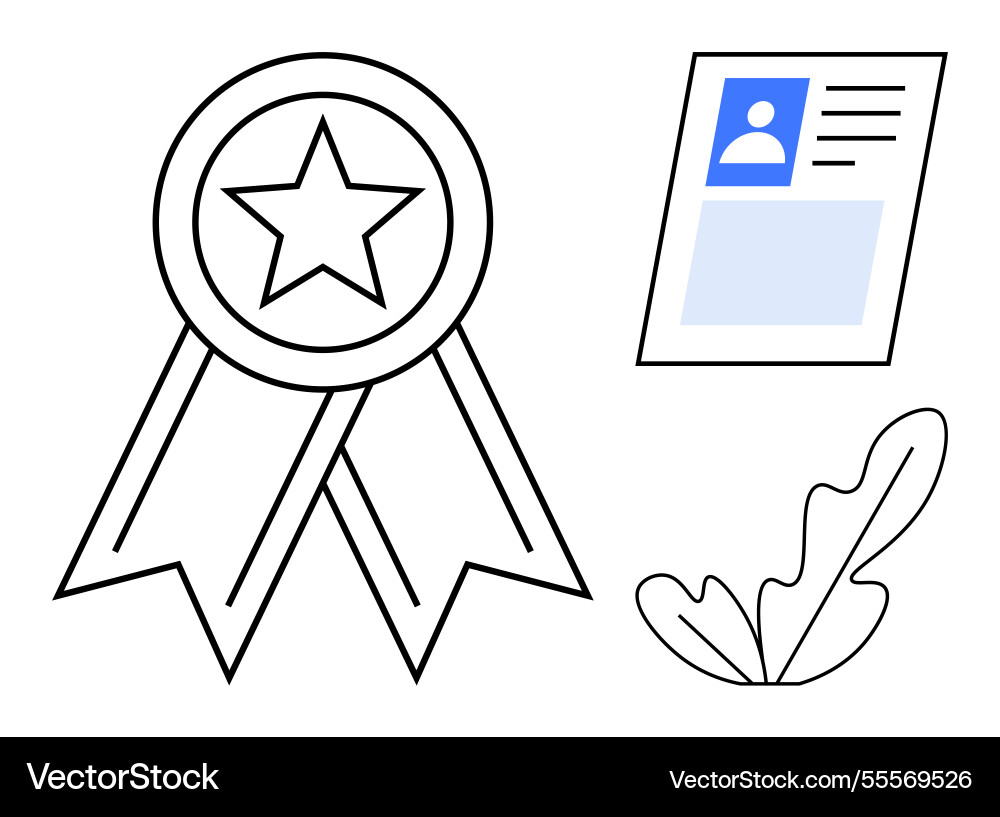 Achievement recognition with award ribbon Vector Image