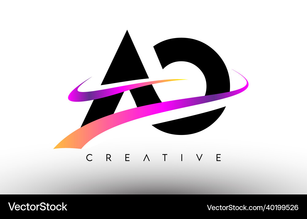 Ao logo letter design icon letters Royalty Free Vector Image