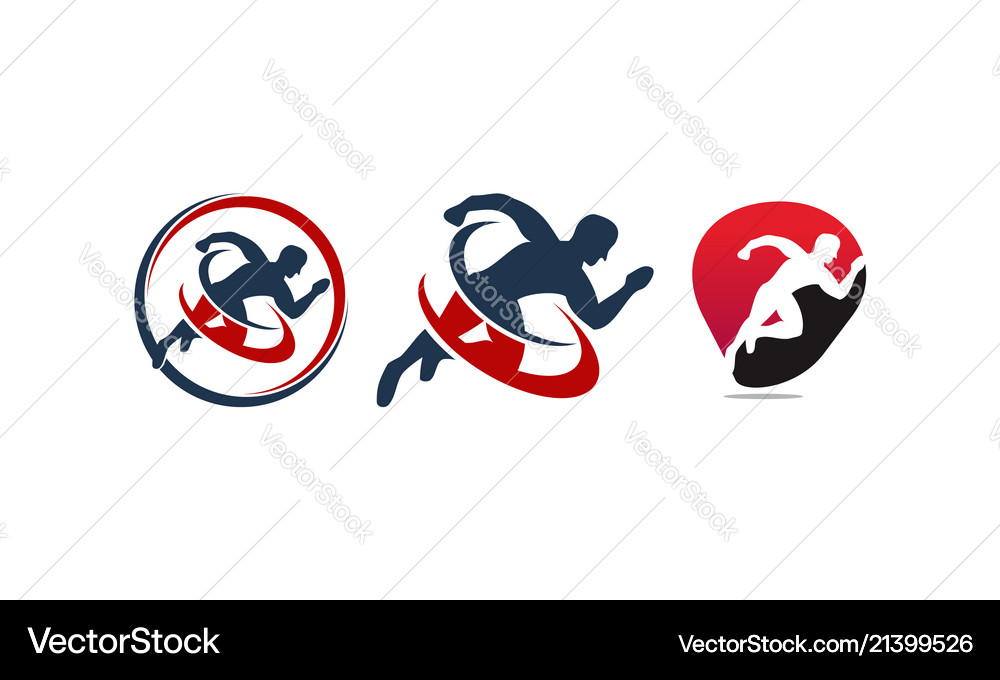 Athlete sport template set Royalty Free Vector Image