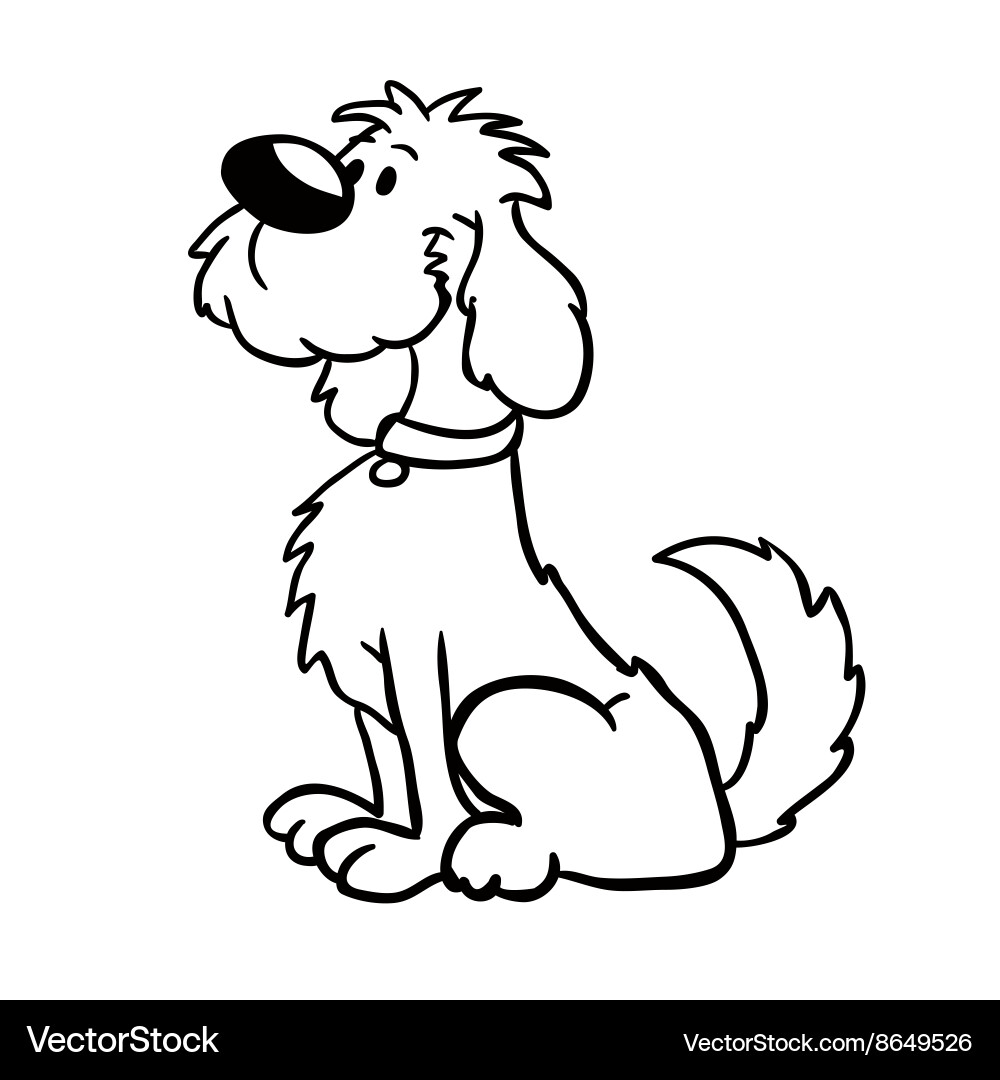 Black And White Cartoon Dog Snoopy Dog Vector Sketches