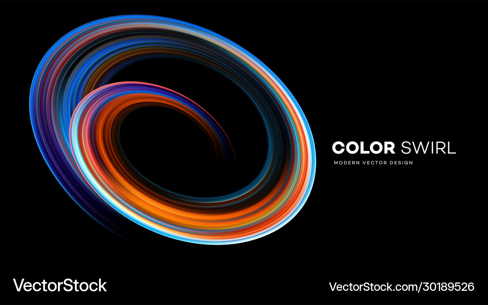 Color bright swirl organic 3d shape colored flow Vector Image