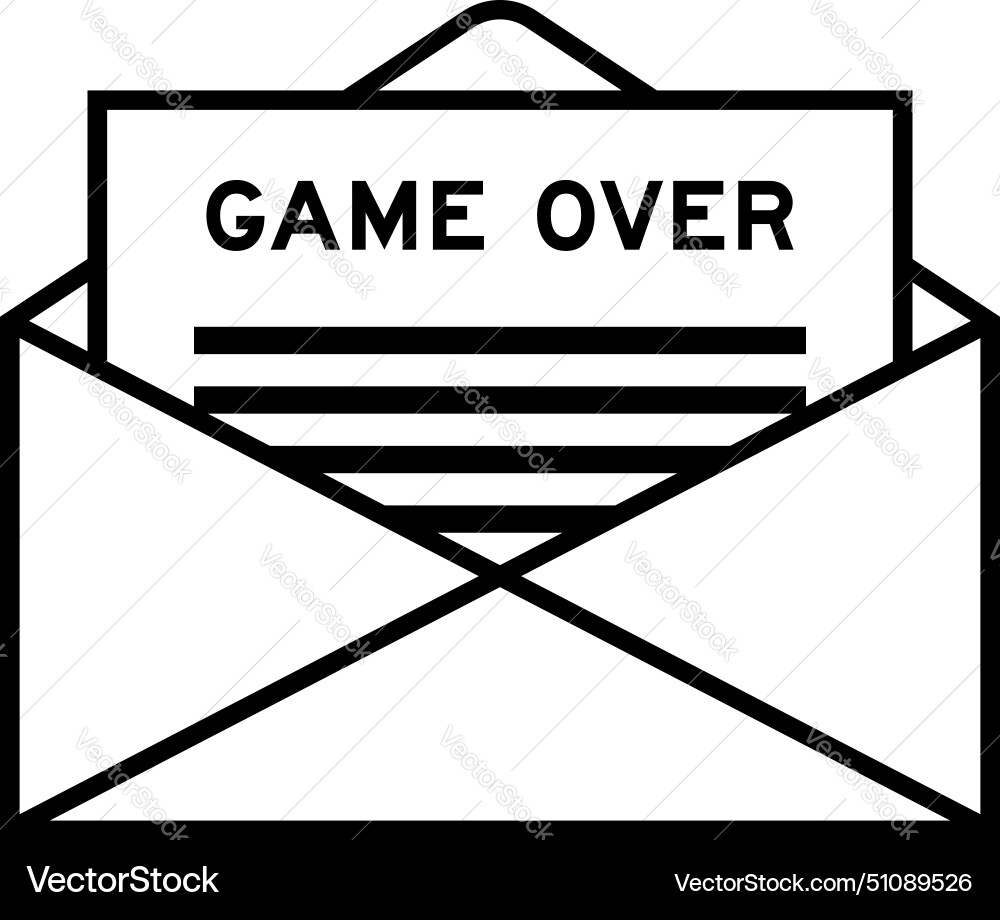 Envelope and letter sign with word game over Vector Image