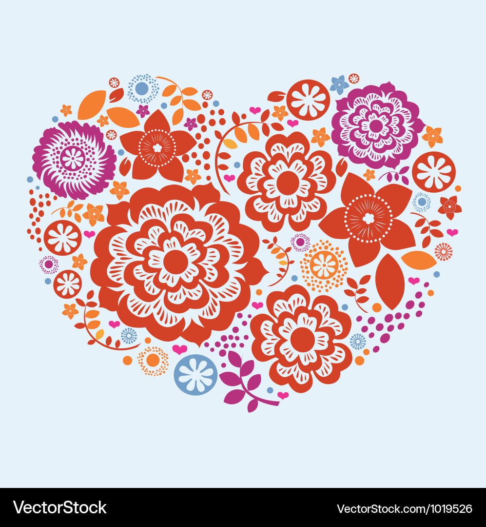 Flower heart Royalty Free Vector Image - VectorStock