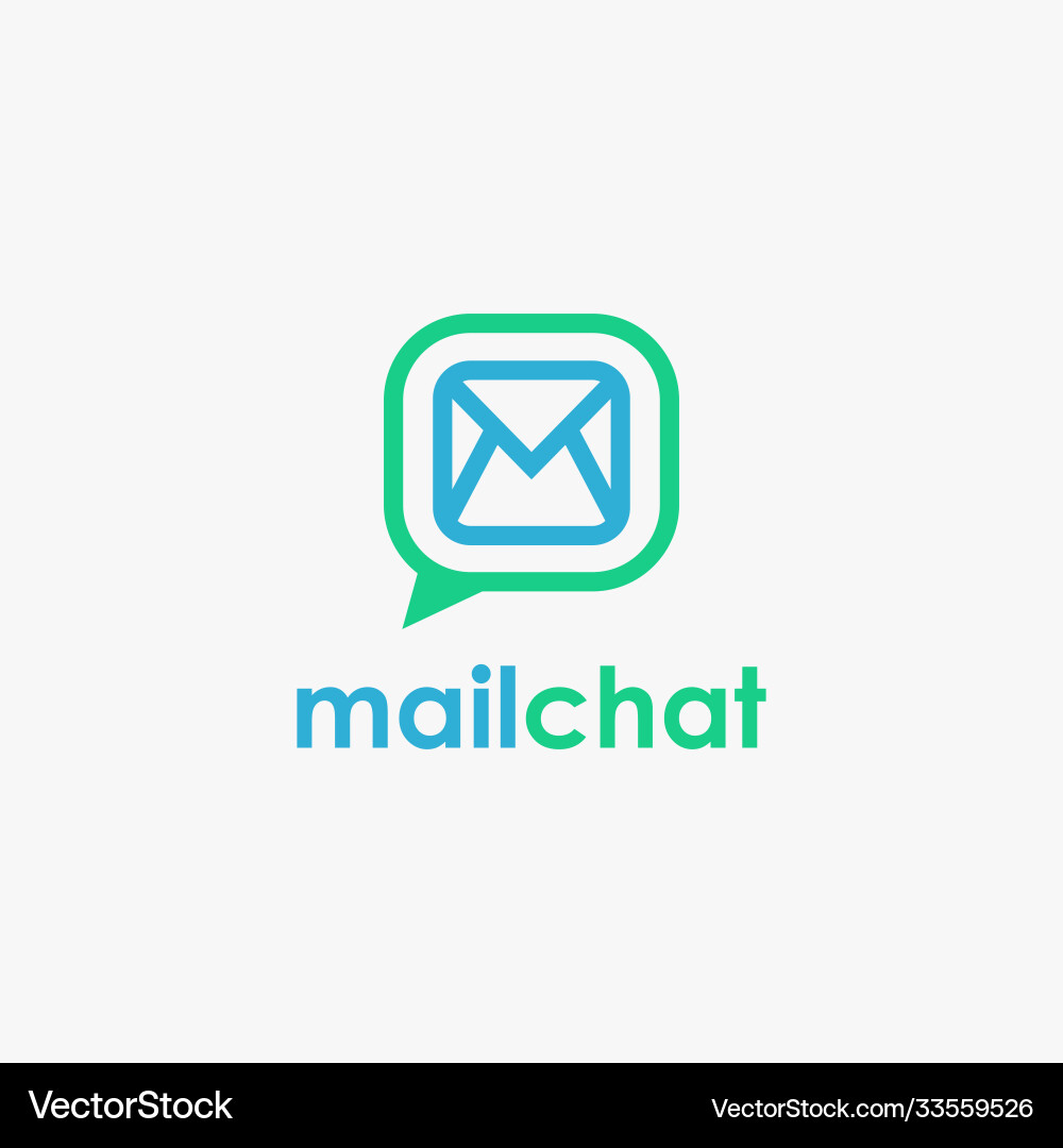 Mail and bubble chat logo icon template Royalty Free Vector