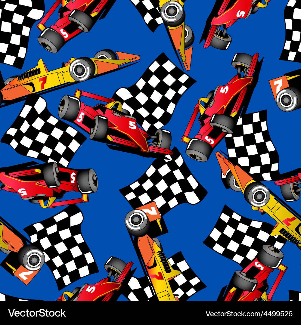 Racing car seamless pattern Royalty Free Vector Image
