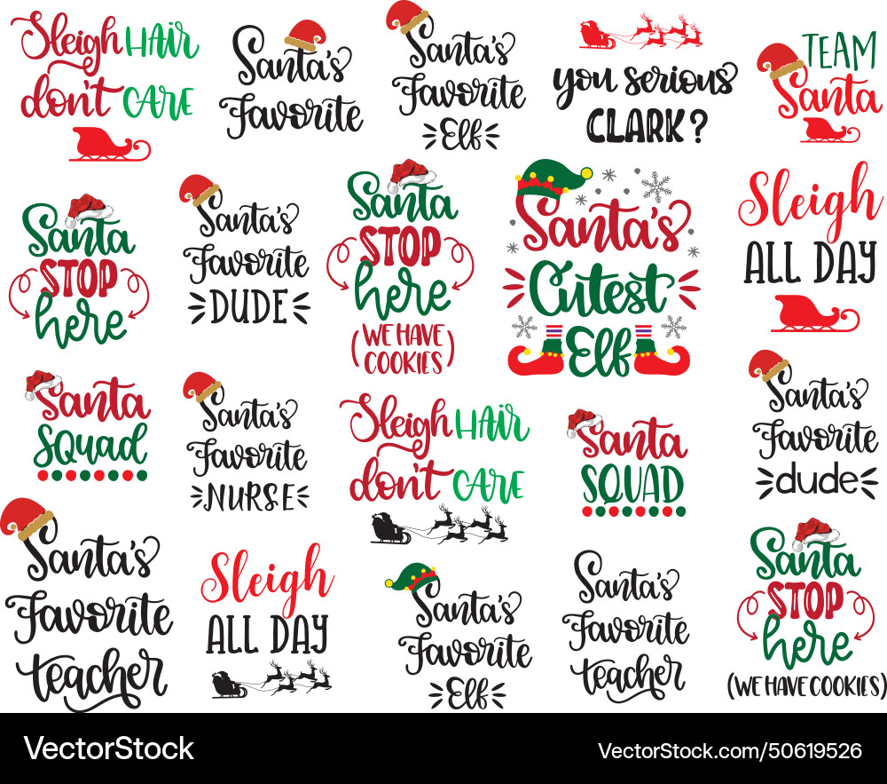 Santa christmas squad merry file Royalty Free Vector Image