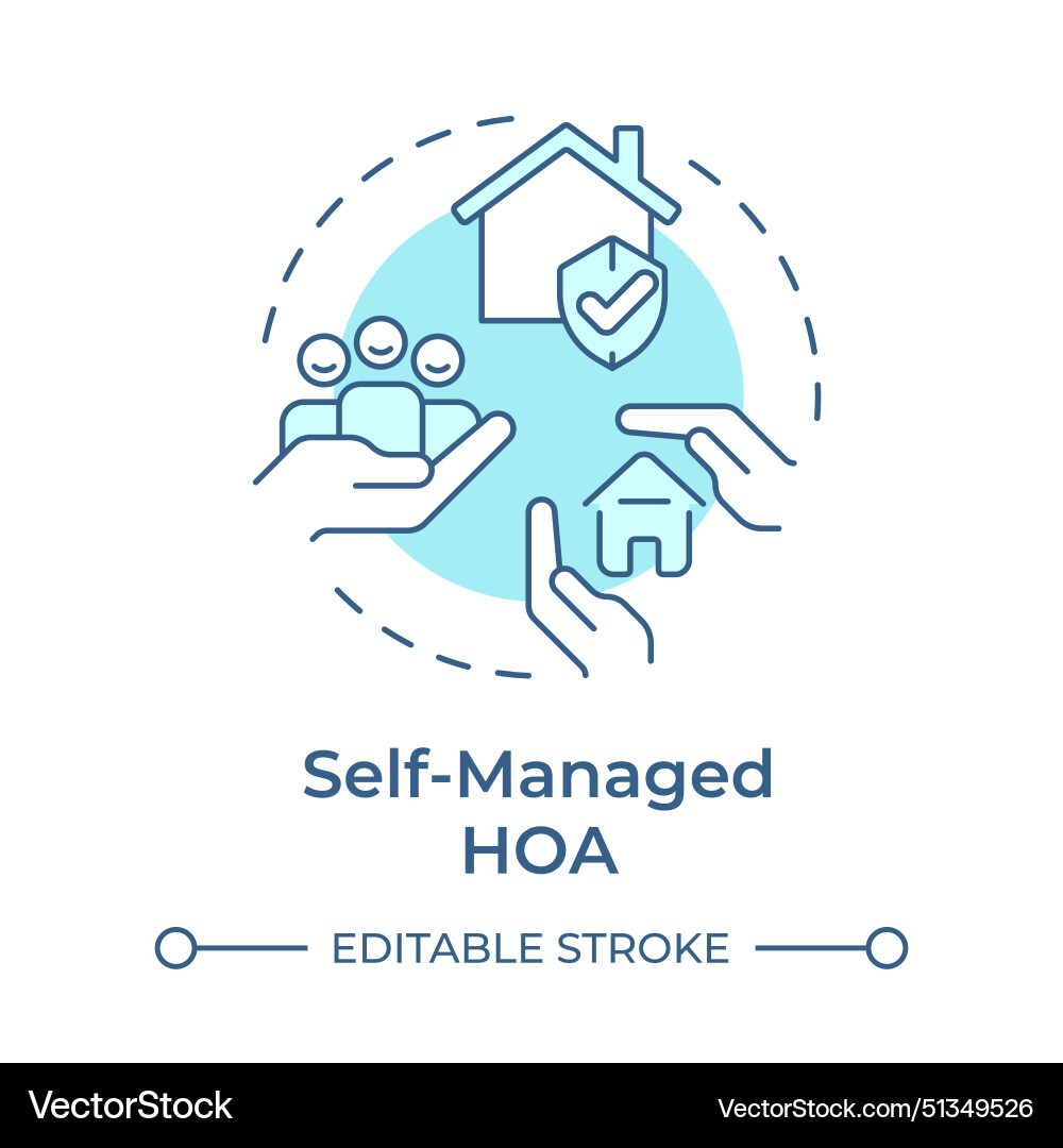 Self-managed hoa soft blue concept icon Royalty Free Vector