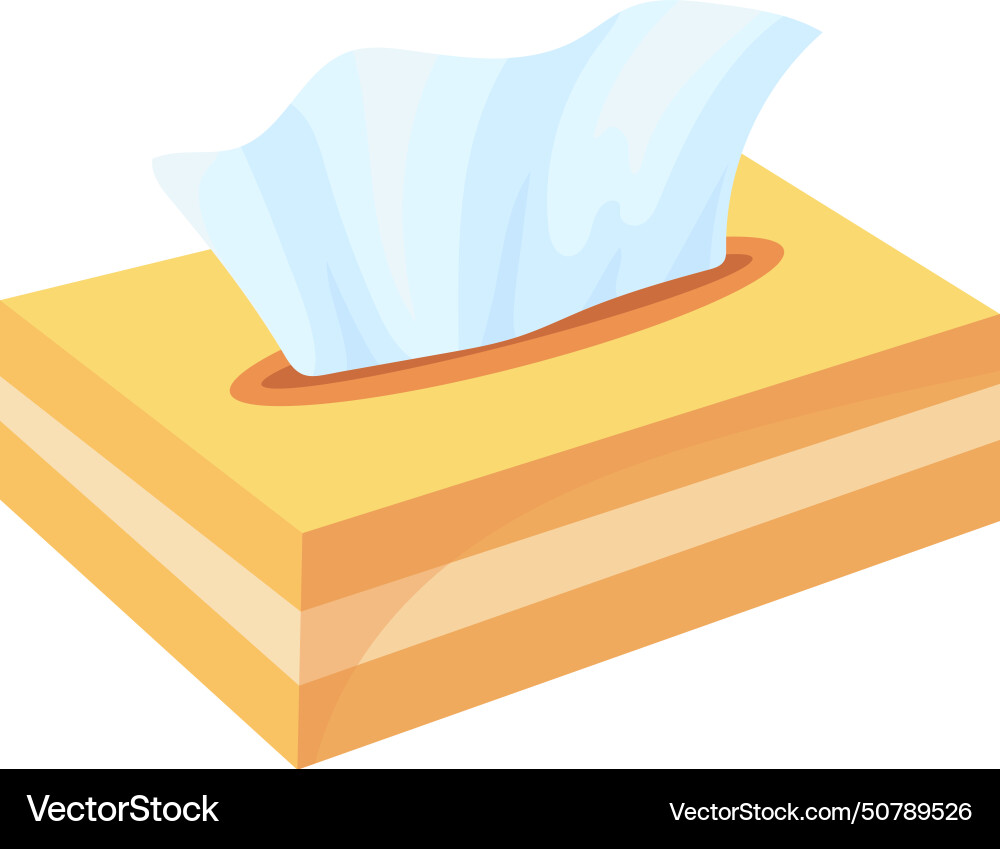 Tissue box cartoon icon paper napkin package Vector Image