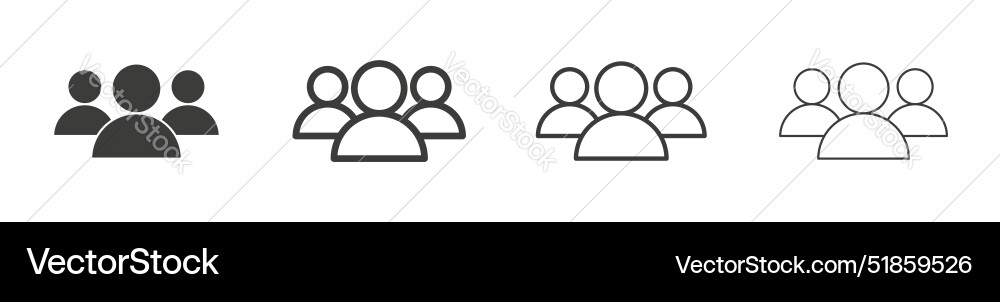 Users icon set social media member account icon Vector Image