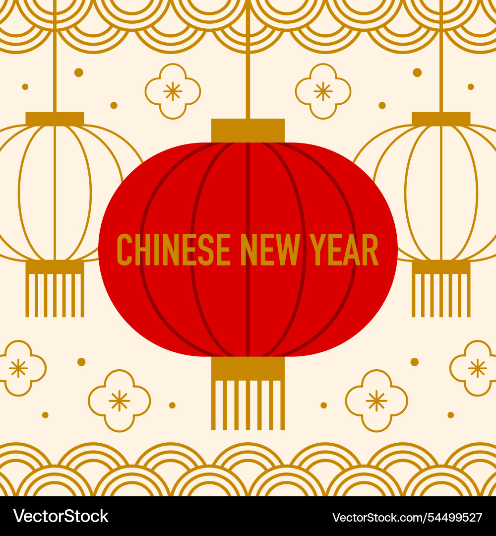 Chinese new year template asian lanterns Vector Image